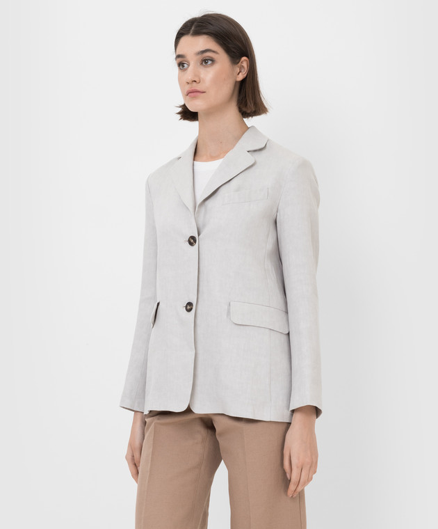 Max Mara - Mozart light gray linen jacket MOZART - shop with European ...
