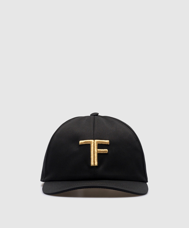 Tom Ford - Black cap with monogram logo embroidery MH003TCN038G - buy ...