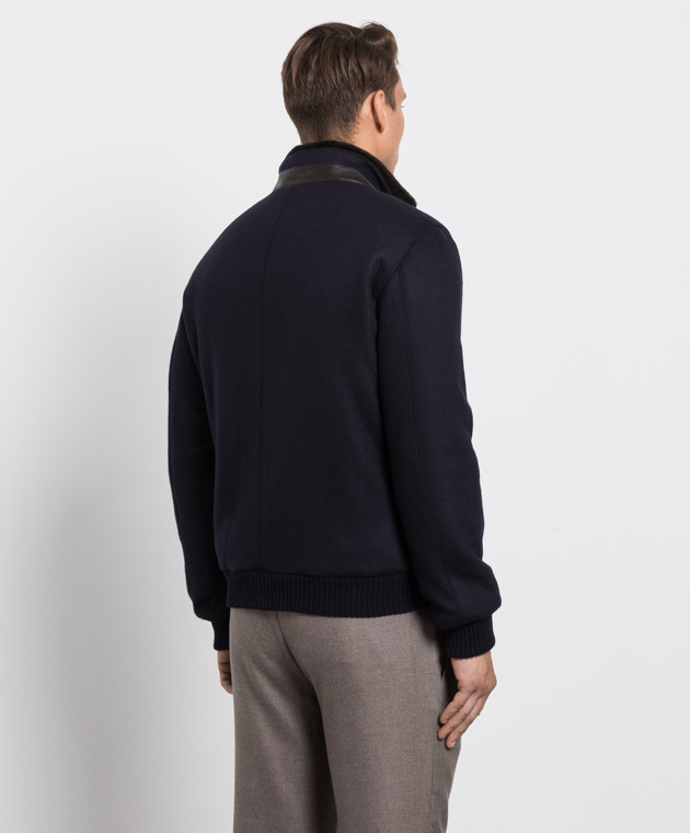 Enrico Mandelli - Navy blue cashmere jacket A5T7014412 - shop with ...