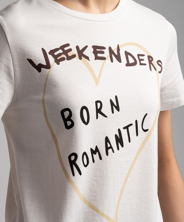 Max Mara Weekend - White T-shirt NERVI with a print NERVI - shop with ...