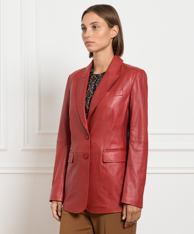Max Mara - Red leather jacket OSCURI - shop with European delivery at ...