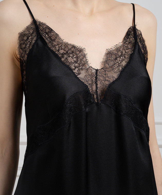 Anine Bing - Black Amelie dress with silk and lace A020440000 - shop ...