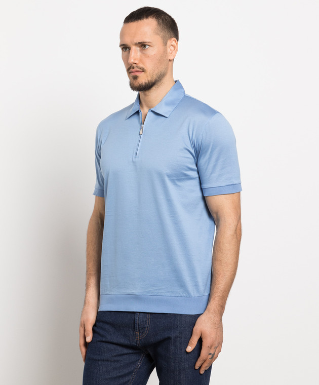Enrico Mandelli - Blue polo POLFZI4728 - shop with Czech Republic ...