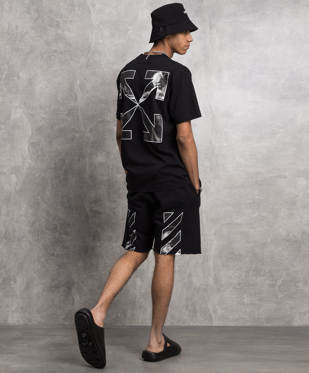 Off-White - Black shorts with contrasting logo OMCI006C99FLE005 - shop ...