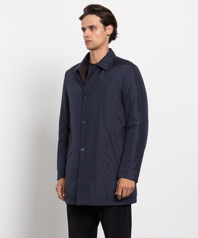 Stefano Ricci - Navy blue reversible coat MDJ14001803602 - shop with ...
