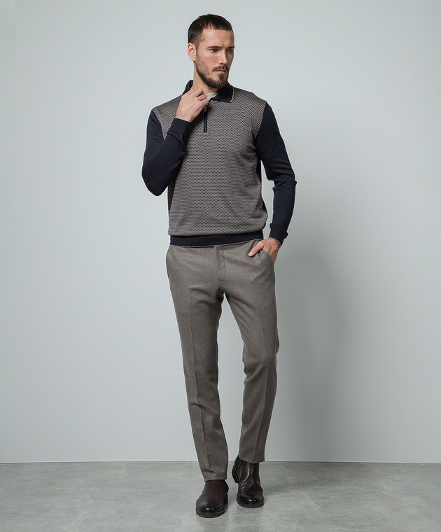 Enrico Mandelli - Boston wool and cashmere brown pants BOSTON3821 ...
